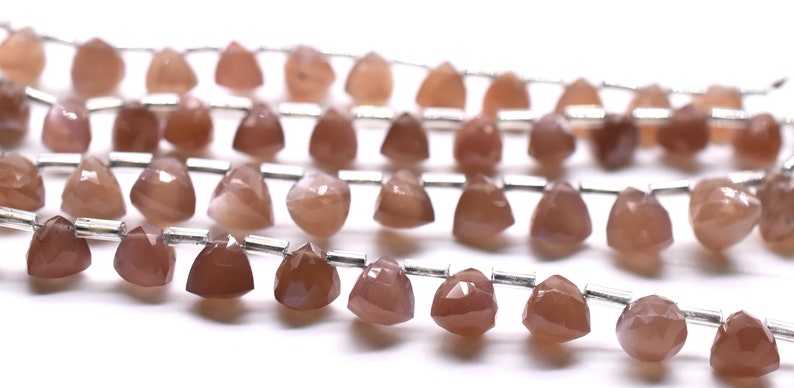 Chocolate Moonstone Beads, 3D Faceted Triangle, 7 Inch Strand - Etsy