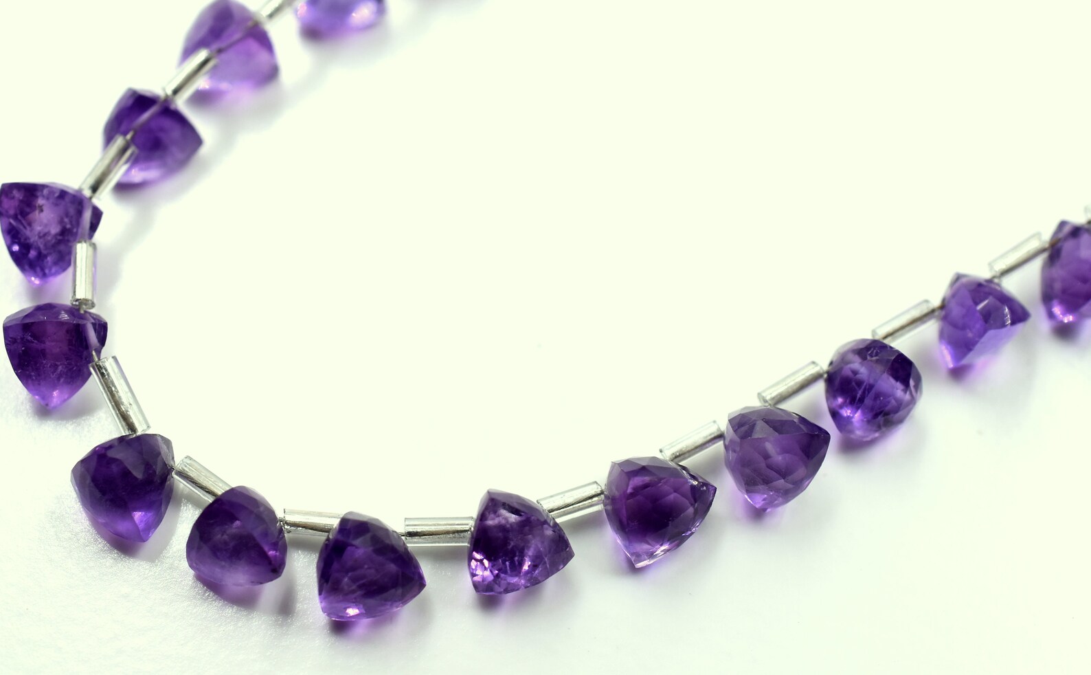 Amethyst Triangle Shape 3D Beads Faceted Briolettes Beads Size - Etsy