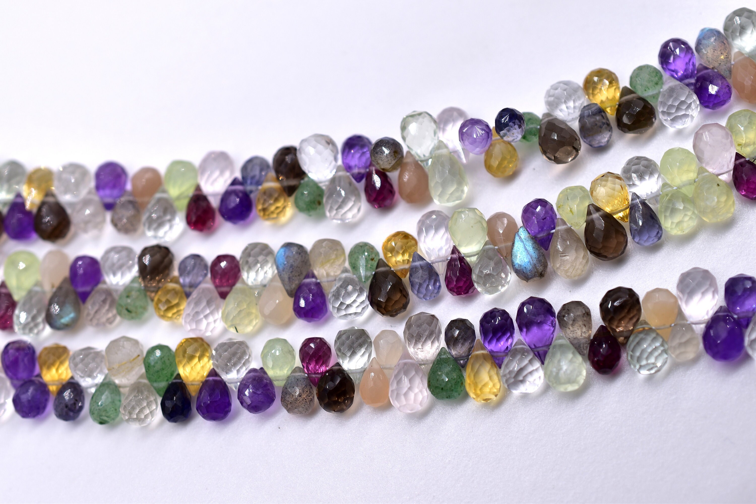 Multi Stone Teardrop Shape Faceted Drop Beads Size 4X6 to 5X7 MM 7 ...