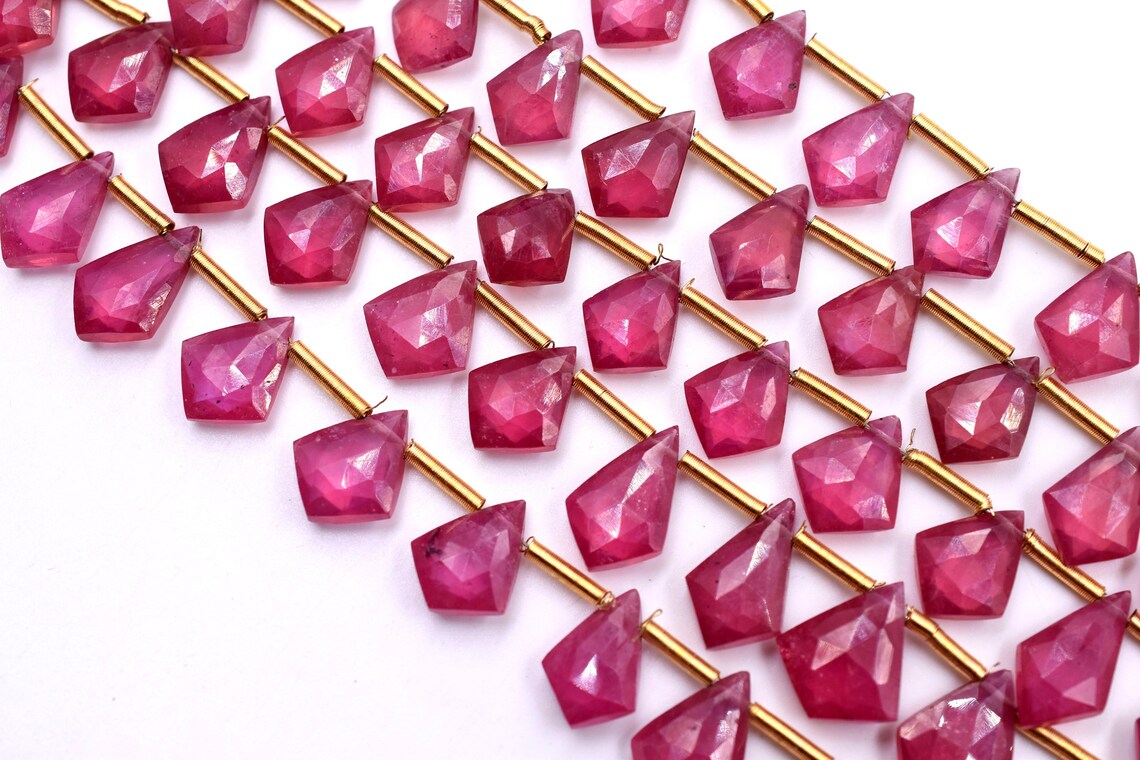 Ruby Fancy Shape Faceted Beads Size 9X13 To 8X10 MM | Etsy
