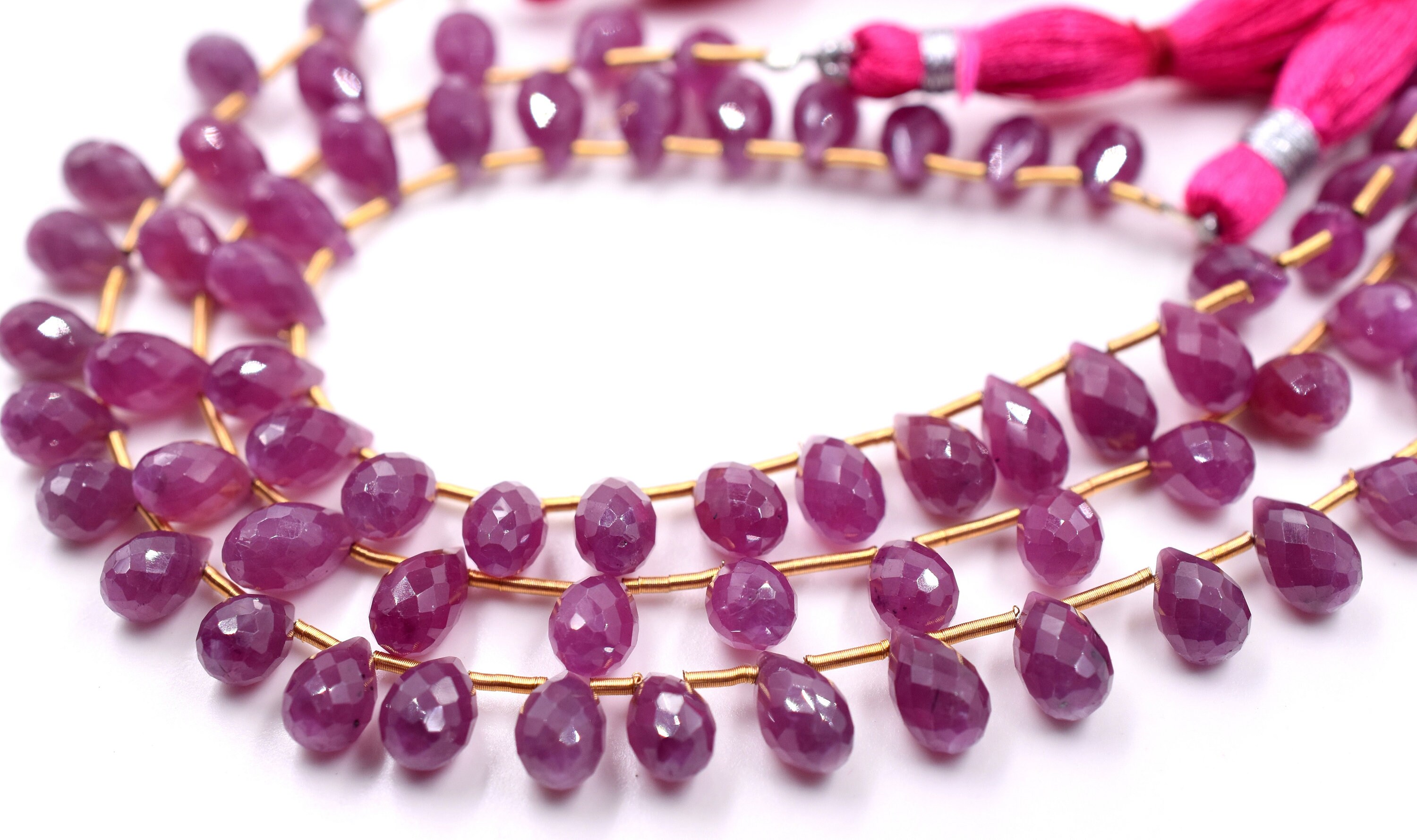Natural Ruby Faceted Drop Shape Teardrop Beads Size 5X7 to 5X9 - Etsy UK