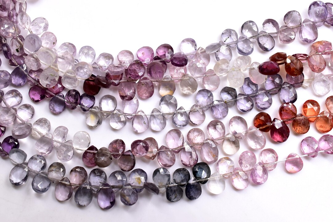 Multi Spinel Pear Shape Faceted Teardrop Beads Size 5X4 MM 8"inches ...