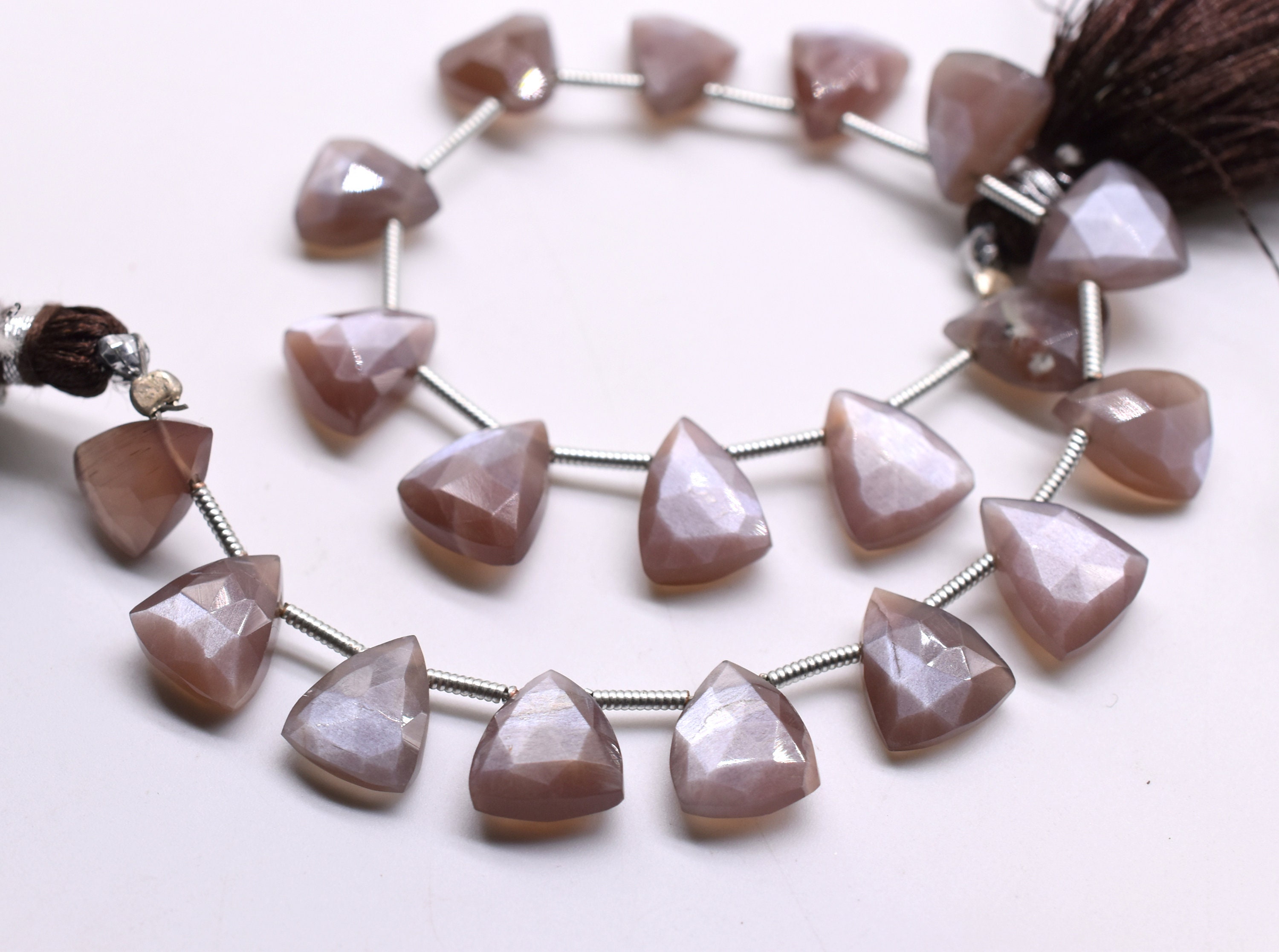 Moonstone Chocolate Trillion Shape Faceted Beads Size 12X10 to - Etsy