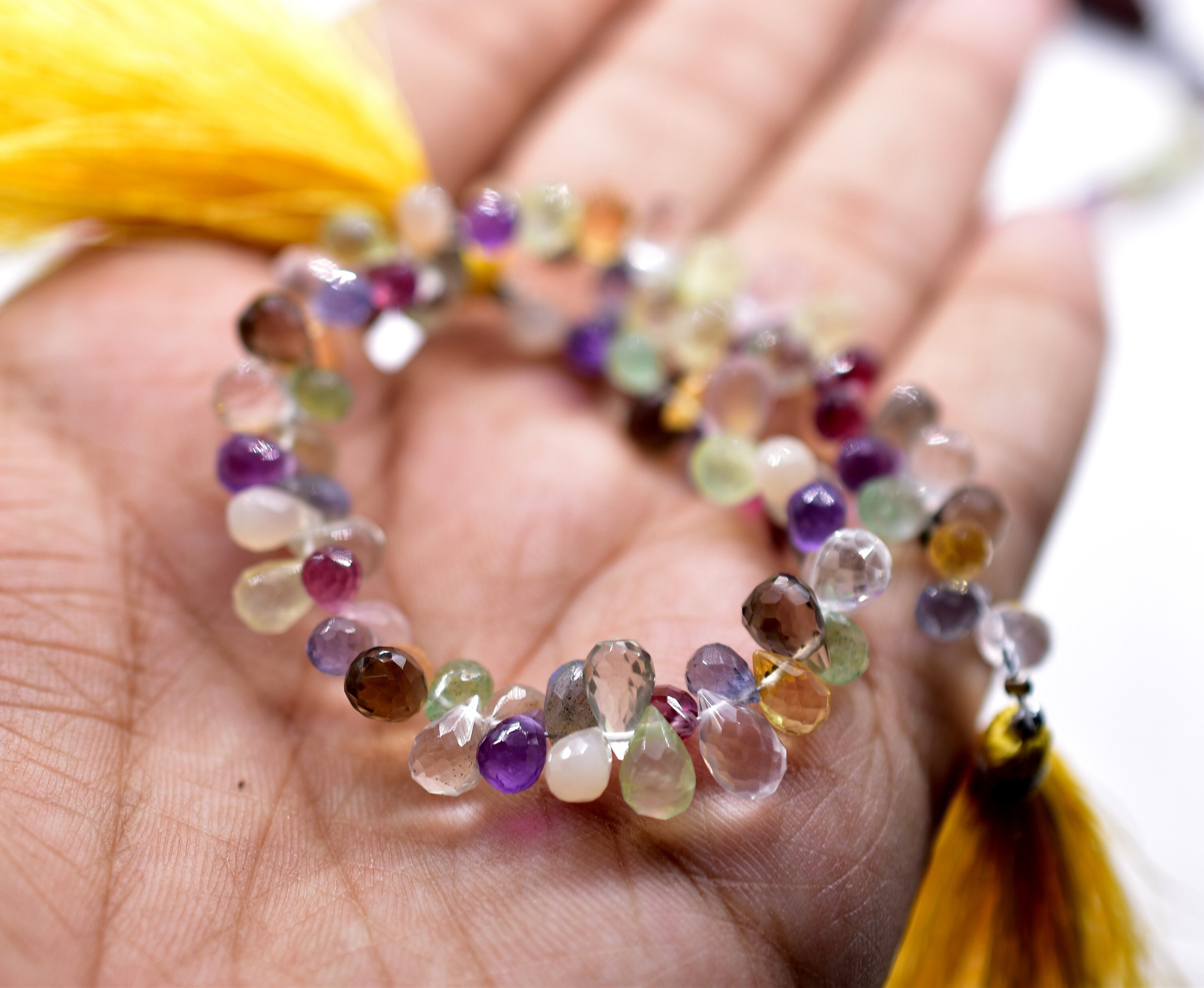 Multi Stone Teardrop Shape Faceted Drop Beads Size 4X6 to 5X7 MM 7 ...