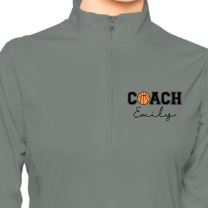 Personalized Basketball Coach Quarter-zip Sweatshirt Pullover Custom ...