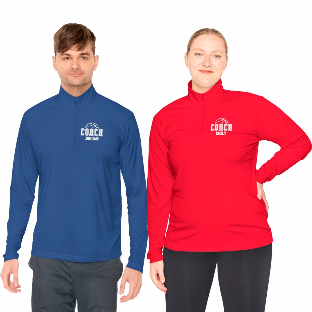 Personalized Basketball Coach Quarter-zip Sweatshirt Pullover Custom ...