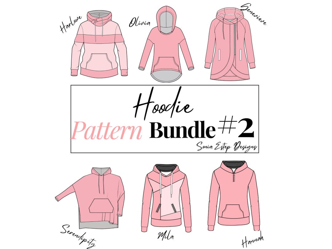 Hoodie Sewing Pattern Bundle #2 | Pullover PDF Sewing Patterns - Etsy