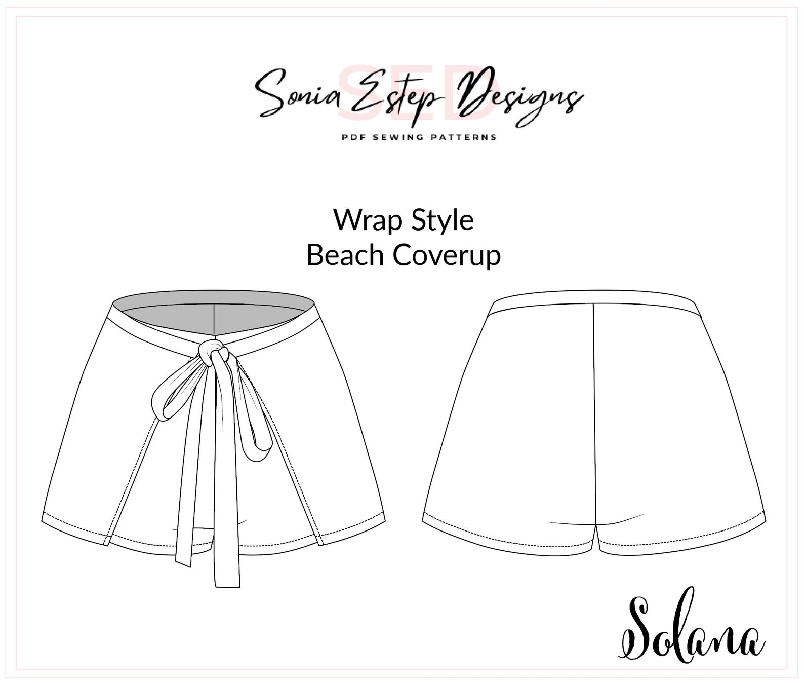 Solana Wrap Shorts Sewing Pattern | Women's Beach Shorts PDF Sewing ...