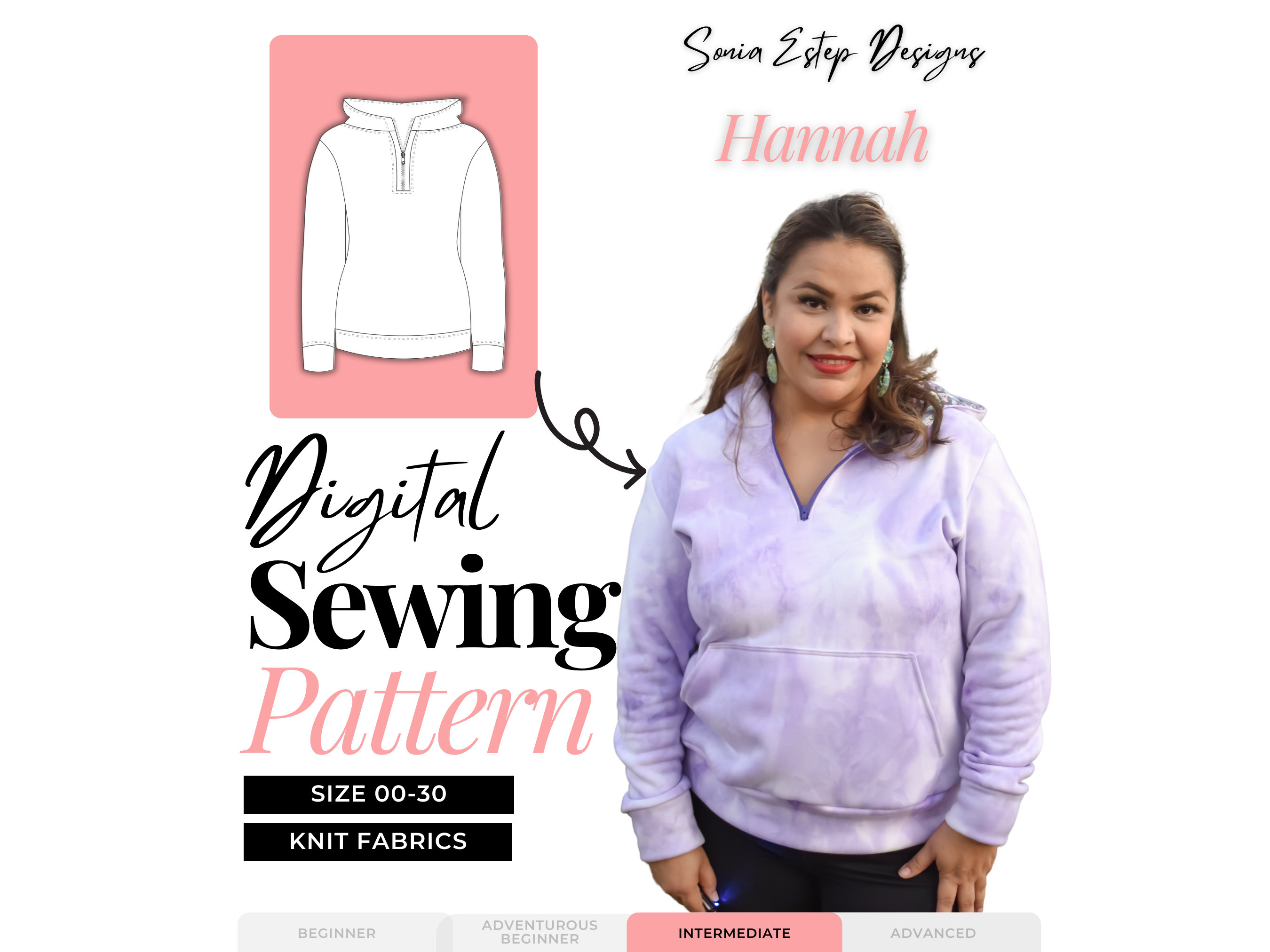 Hannah Hoodie Sewing PDF Pattern - Etsy