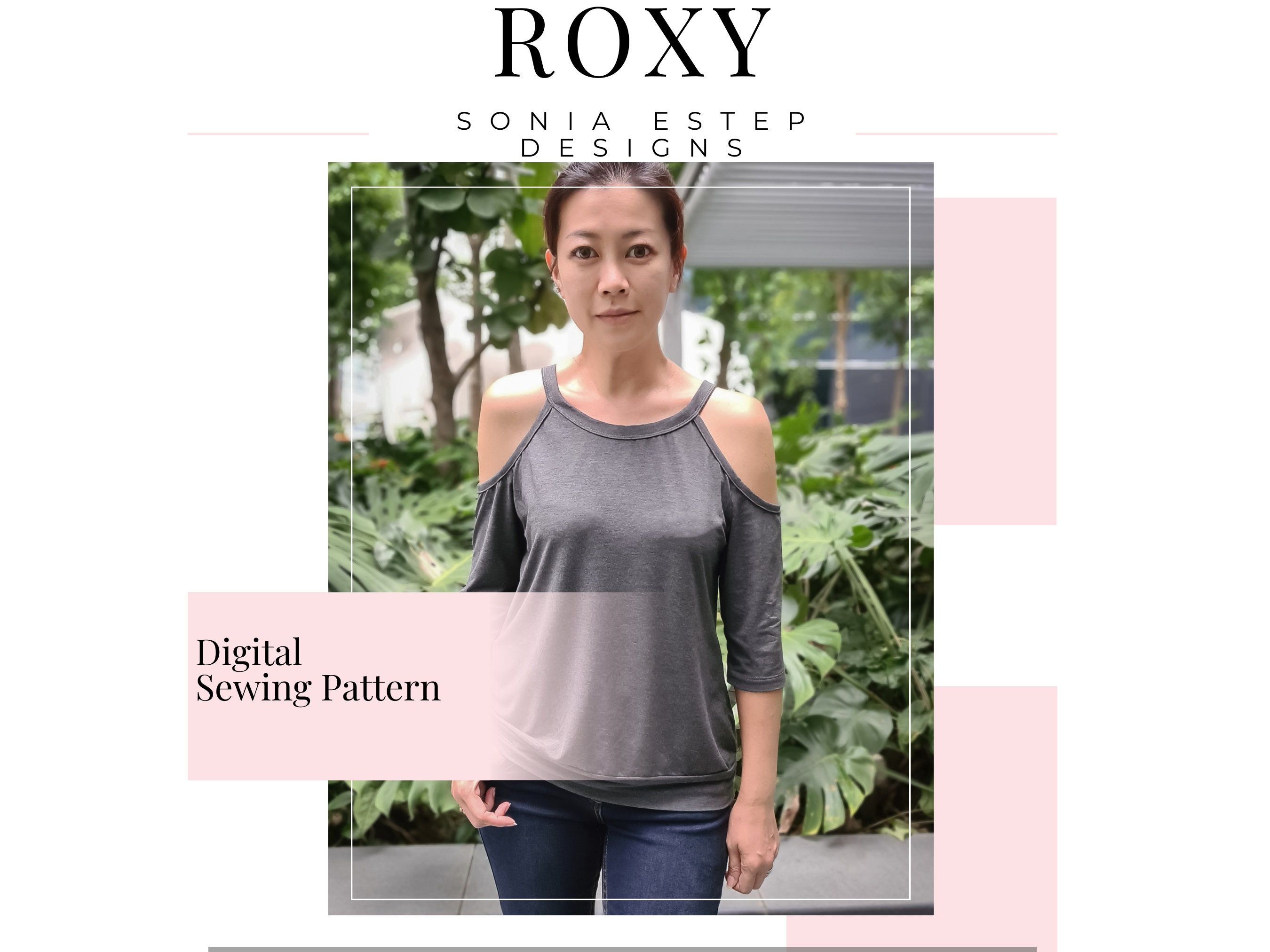 Roxy Top Sewing Pattern | Cold Shoulder Digital Sewing Pattern | Women ...