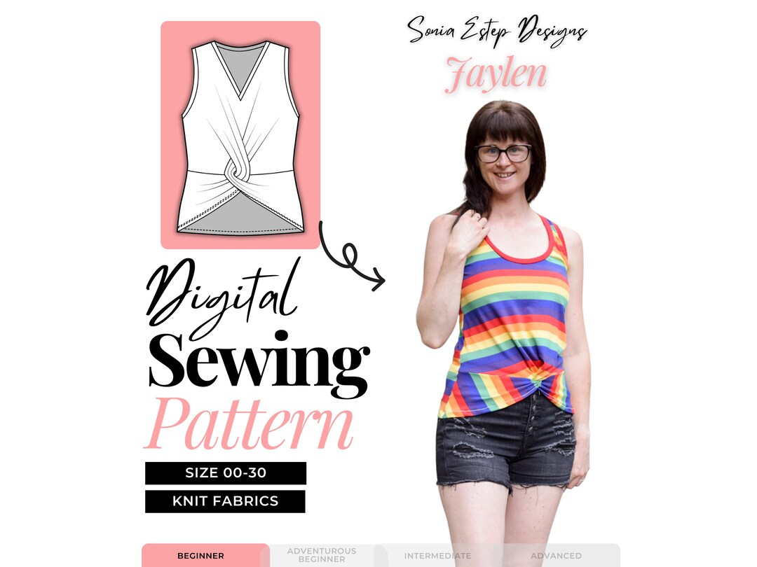 Jaylen Twist Knot Top Sewing Pattern | Twist Tank Digital Sewing ...