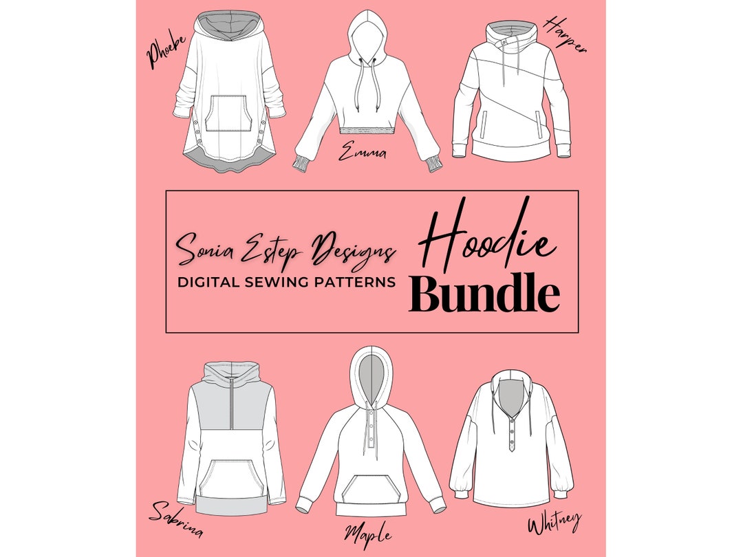 Hoodie Sewing Pattern Bundle | PDF Sewing Patterns - Etsy
