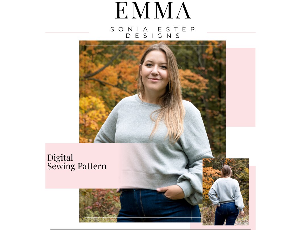 Emma Hoodie Sewing Pattern Crop Digital Sewing Pattern - Etsy