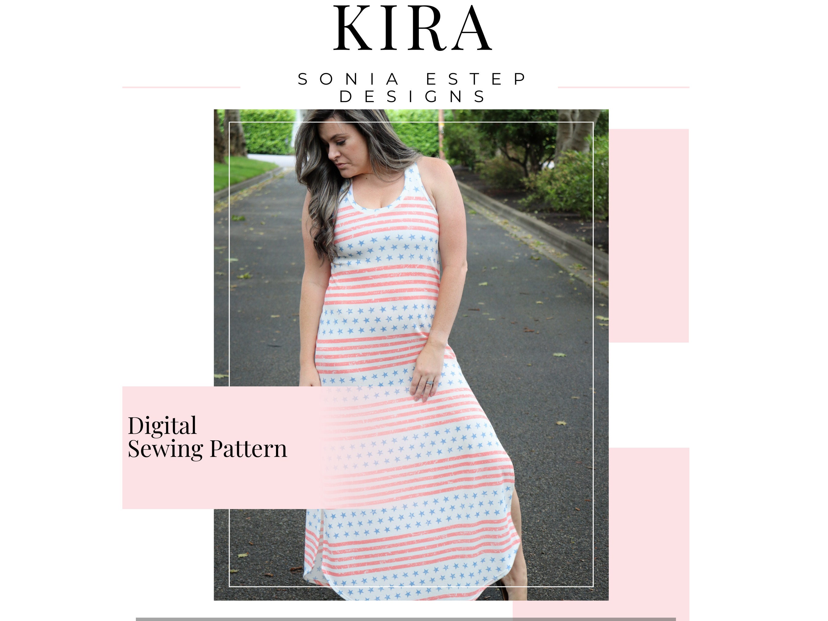 Kira Dress and Top Sewing Pattern | Racerback Digital Sewing Pattern ...