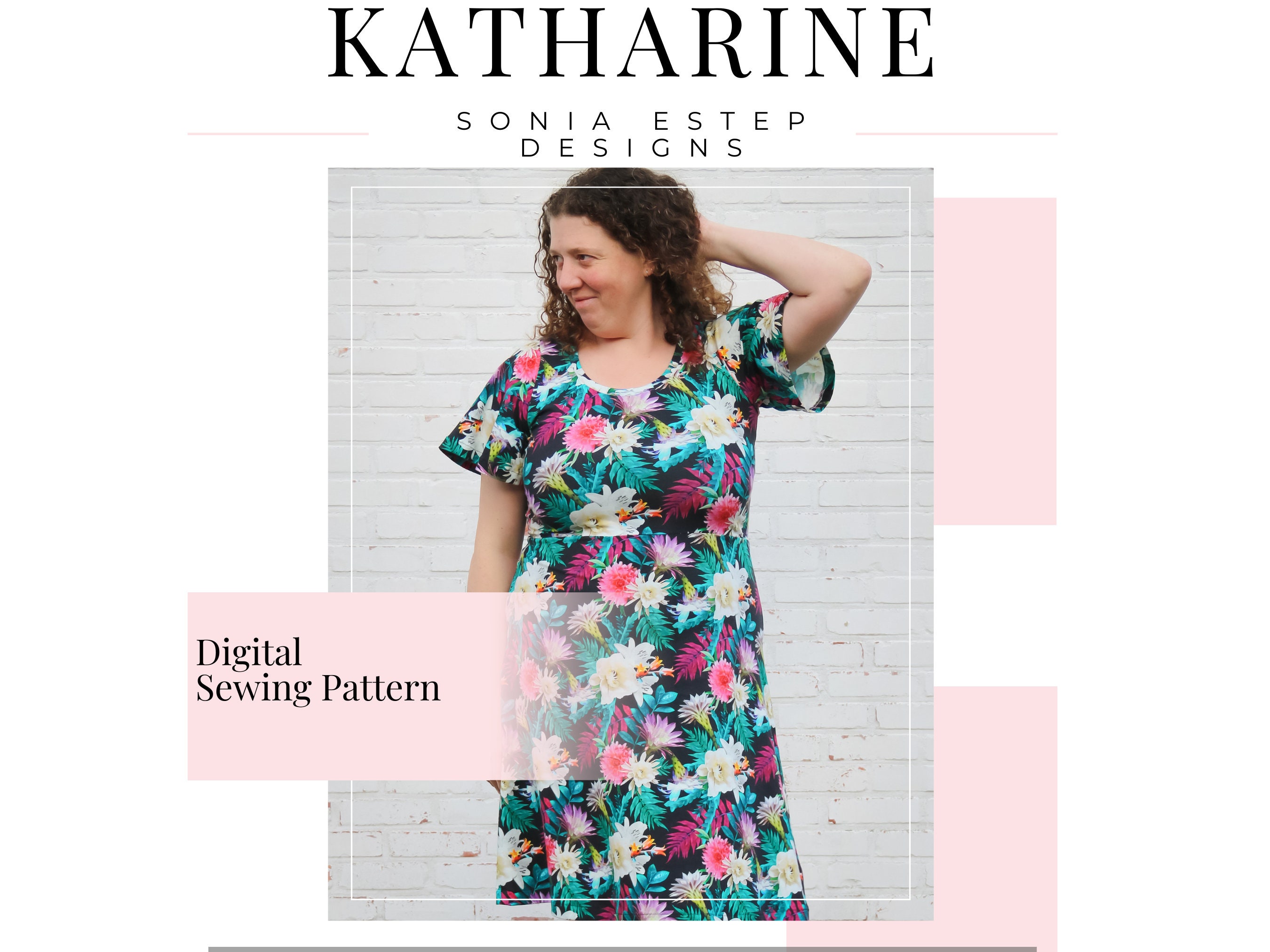 Katharine Dress Digital Sewing Pattern, Maxi PDF Sewing Pattern, Sonia ...