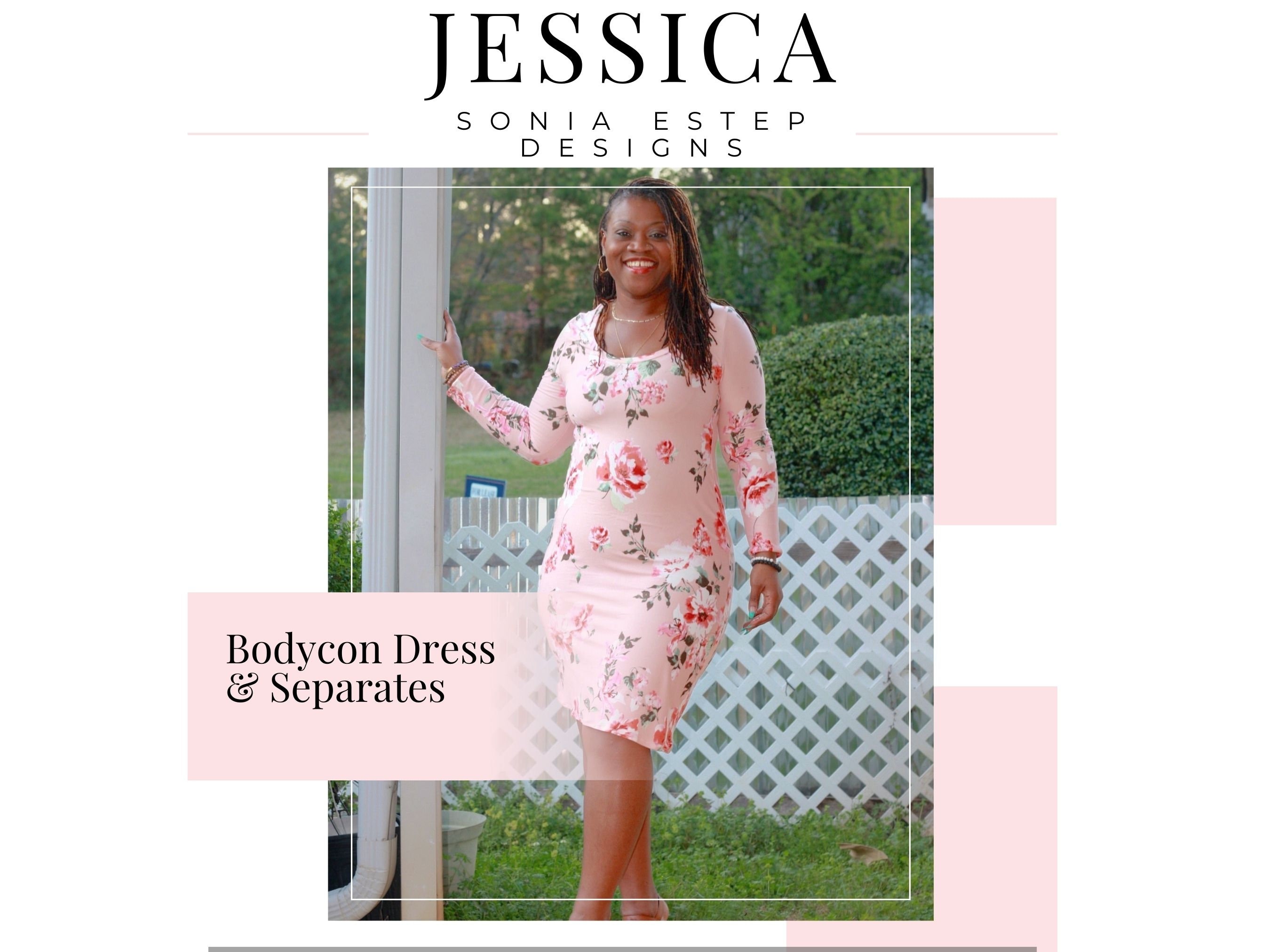 Jessica Bodycon Dress Sewing Pattern | Faux Wrap Sewing Pattern | Women ...