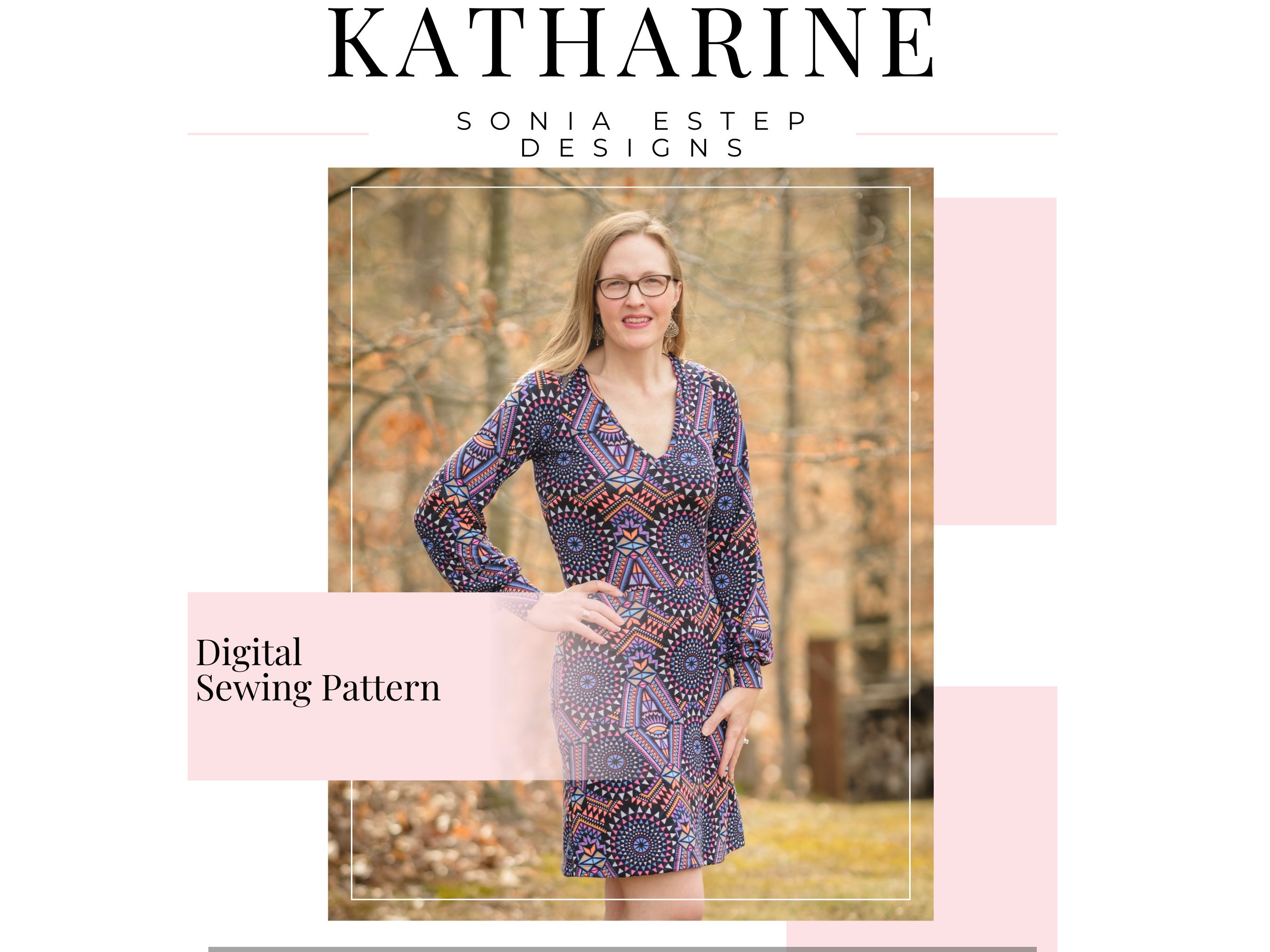 Katharine Dress Digital Sewing Pattern, Maxi PDF Sewing Pattern, Sonia ...