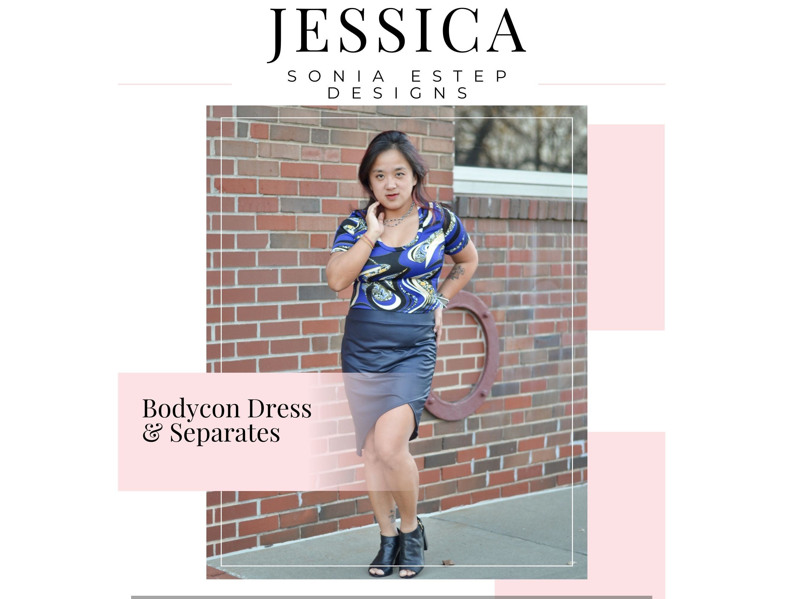 Jessica Bodycon Dress Sewing Pattern | Faux Wrap Sewing Pattern | Women ...