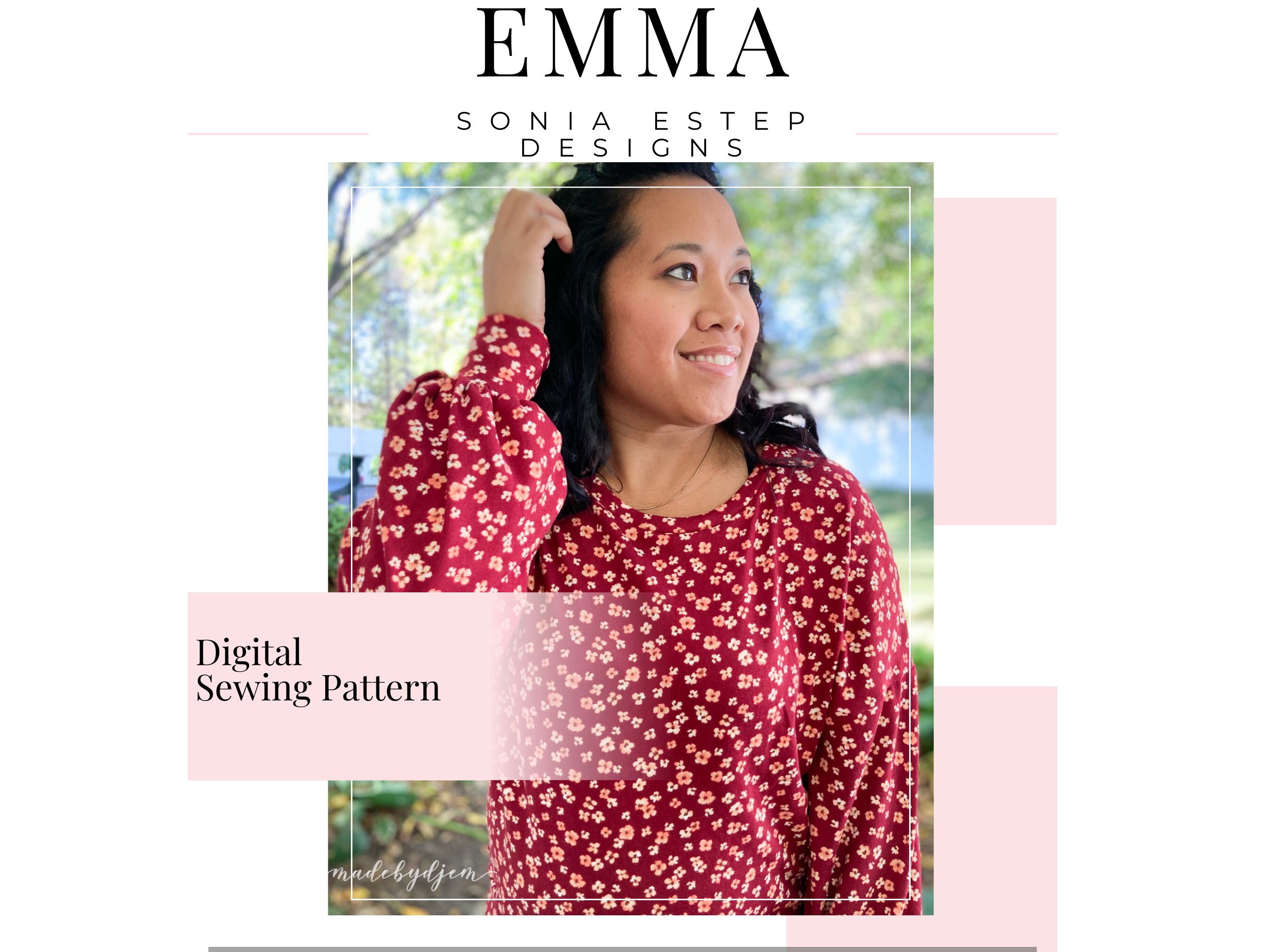 Emma Hoodie Sewing Pattern Crop Digital Sewing Pattern - Etsy
