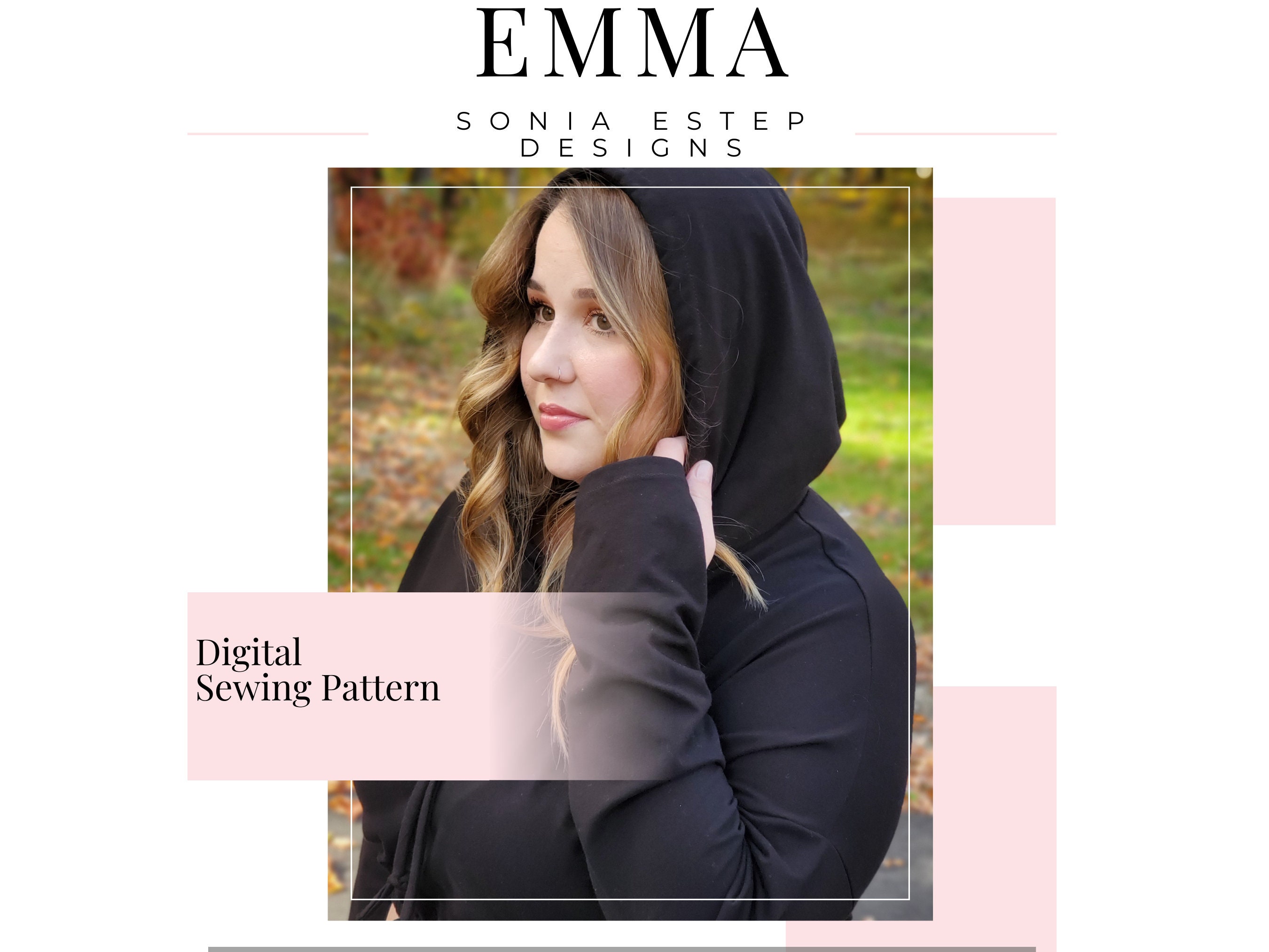 Emma Hoodie Sewing Pattern | Crop Digital Sewing Pattern| Women's ...