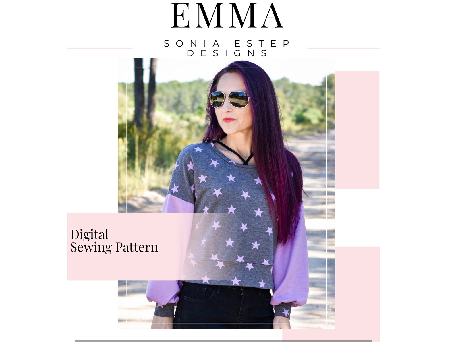 Emma Hoodie Sewing Pattern | Crop Digital Sewing Pattern| Women's ...