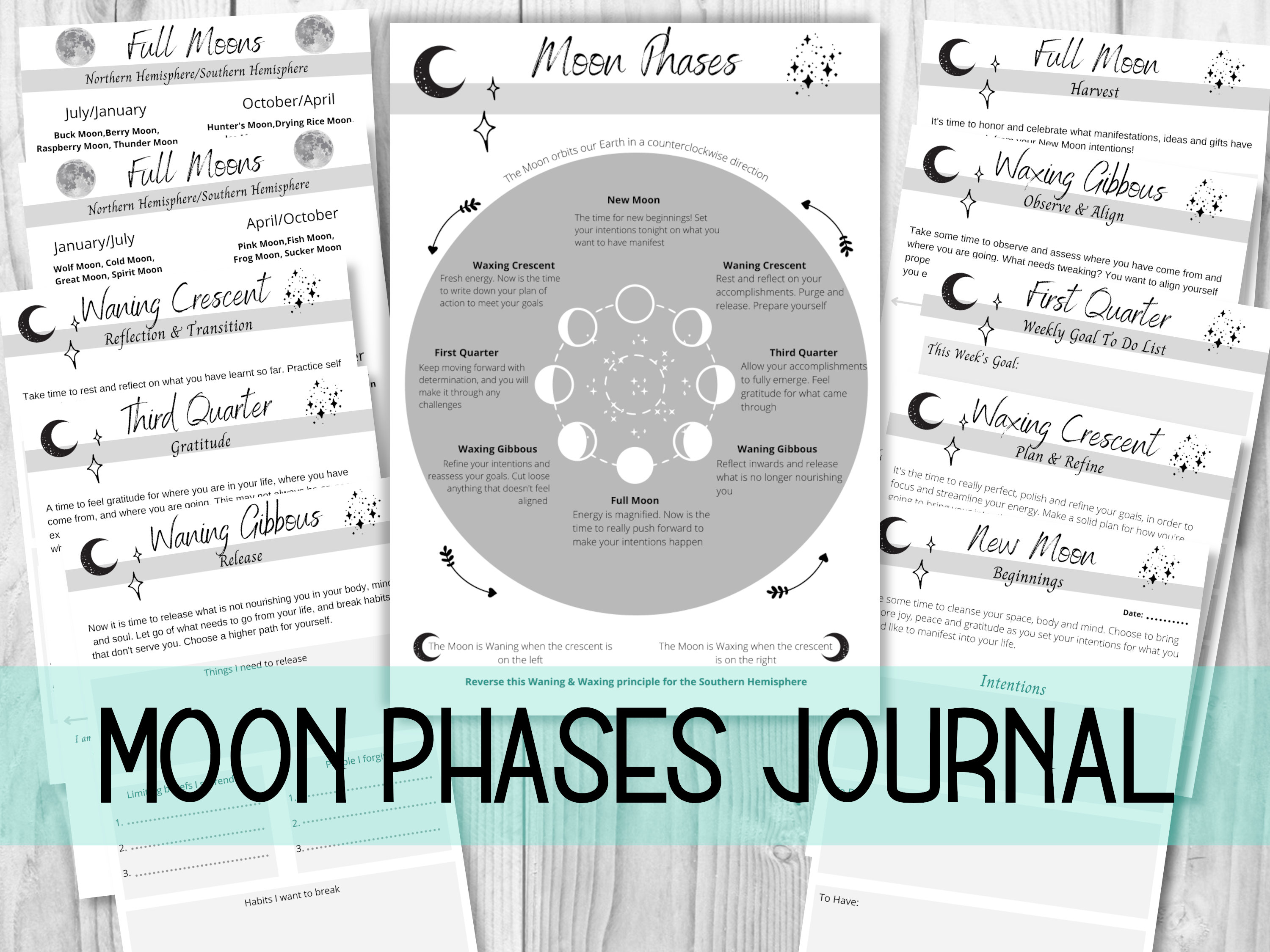Moon Phases Journal - Etsy