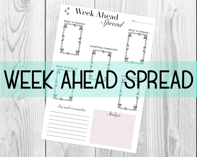 Week Ahead Tarot Spread Printable PDF - Etsy UK