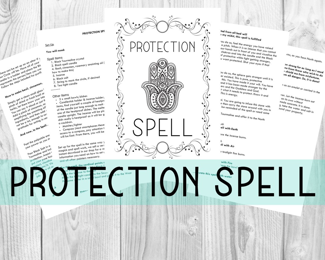Protection Spell Add to Grimoire Downloadable PDF - Etsy