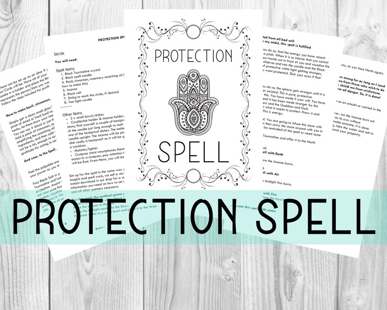 Protection Spell Add to Grimoire Downloadable PDF - Etsy
