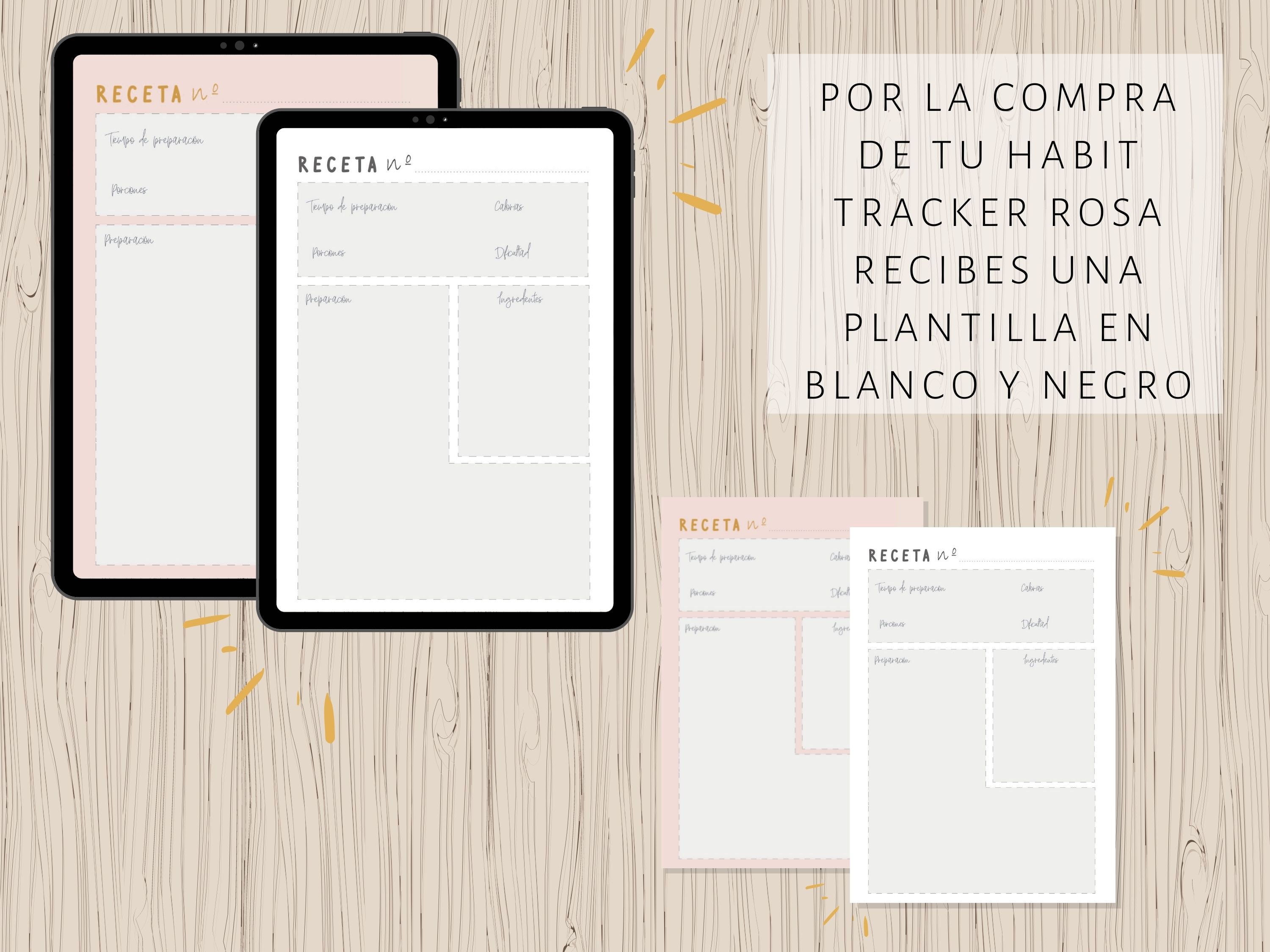 Recetario Imprimible Plantilla Para Recetas Recetas | Etsy