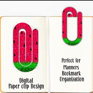 Watermelon Paper Clip Design: Fun PNG Bookmark (digital Design) - Etsy