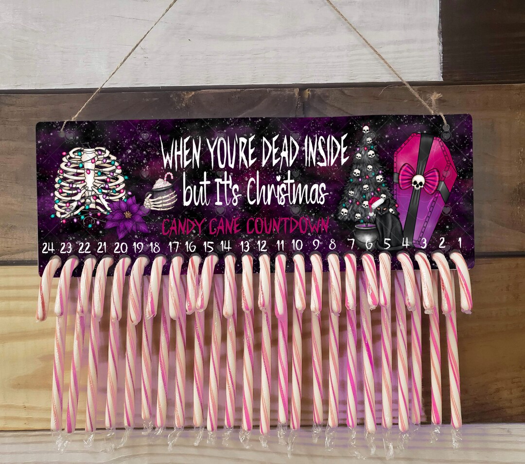 Candy Cane Countdown, Creepy, Skull, Dead Inside, Coffin, Spooky ...