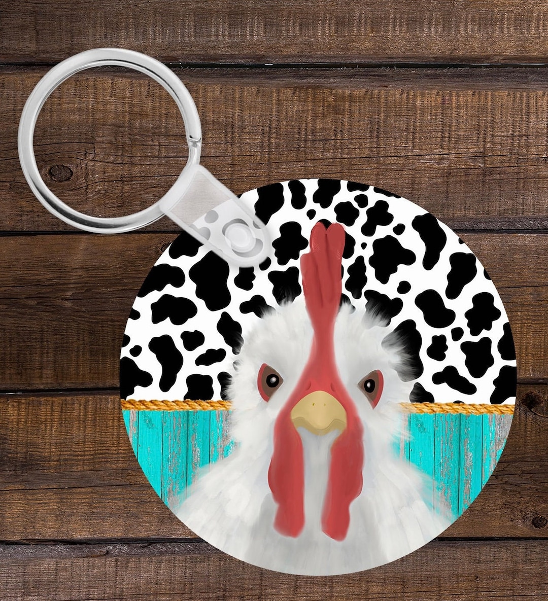 Chicken Cow Print Car Coaster Design (PNG Download) - Etsy