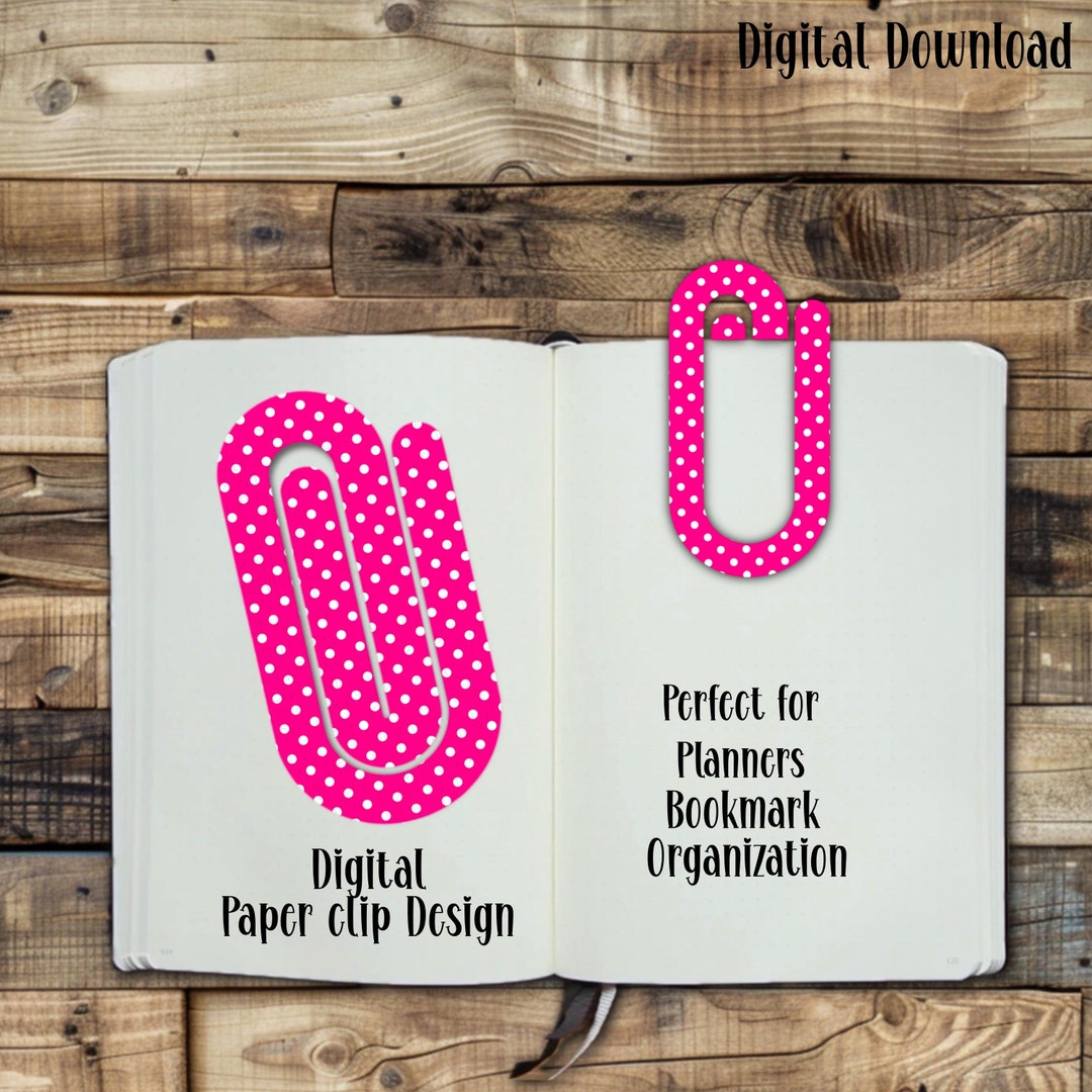 Pink Glitter Paper Clip Digital Design: Sublimation PNG (digital ...