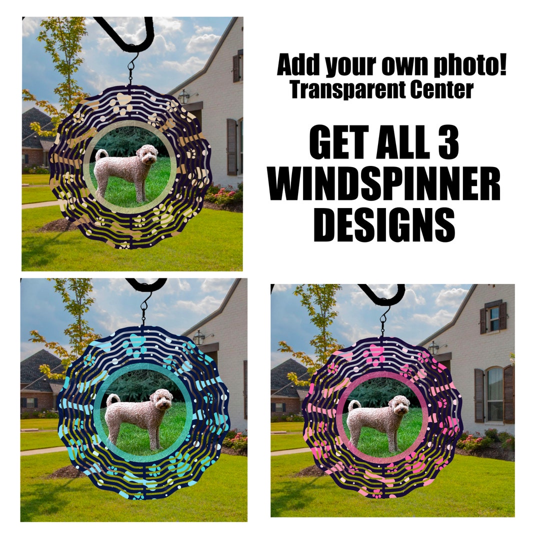 Paw Print Wind Spinner Design Bundle: Pet Photo (PNG Digital Download ...