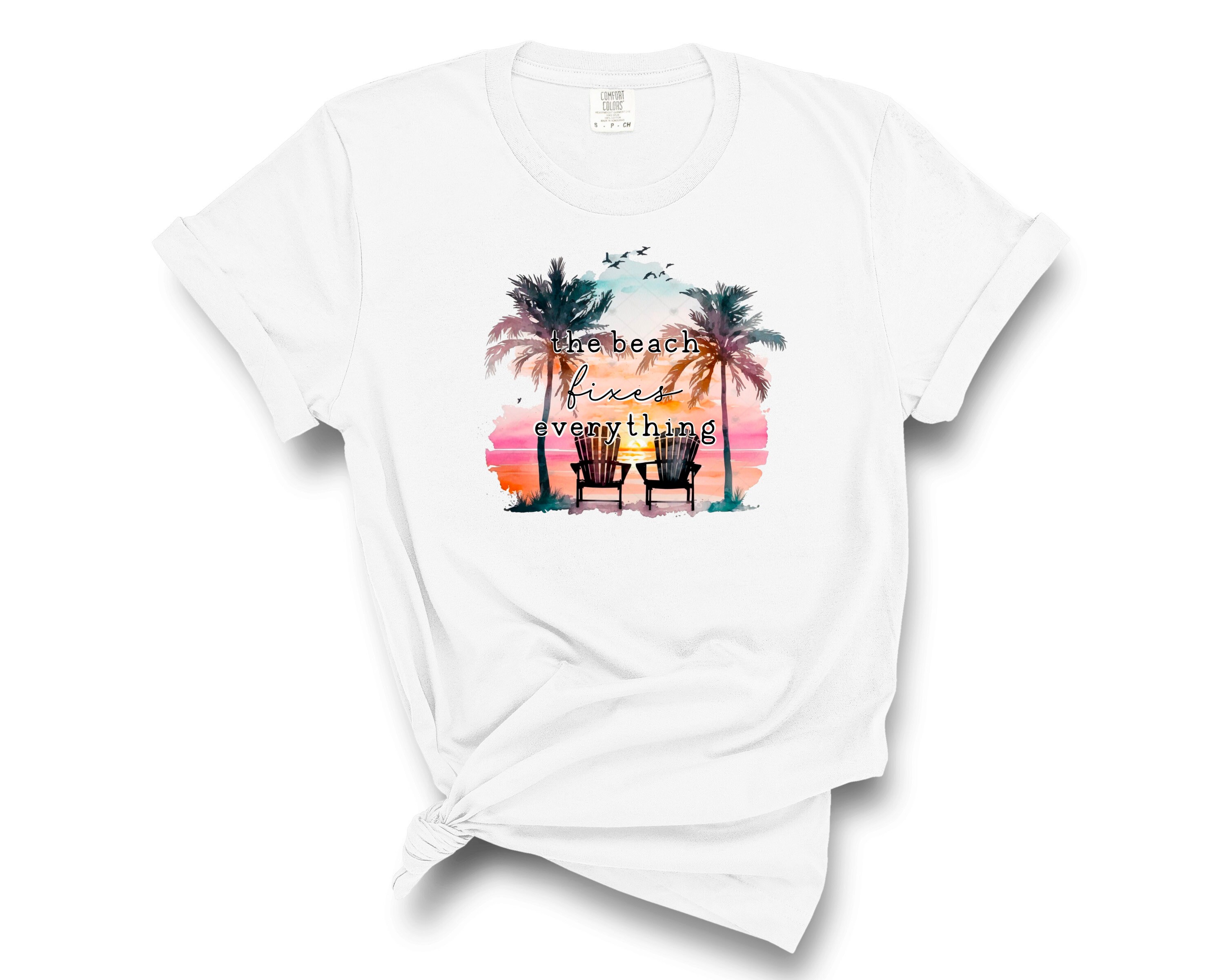 Beach Scene PNG: Beach Fixes Everything, Sublimation Design (digital ...