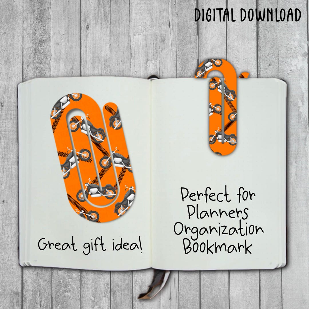 Paper Clip, Digital Design, Sublimation, Motorcycle, Orange and Black ...