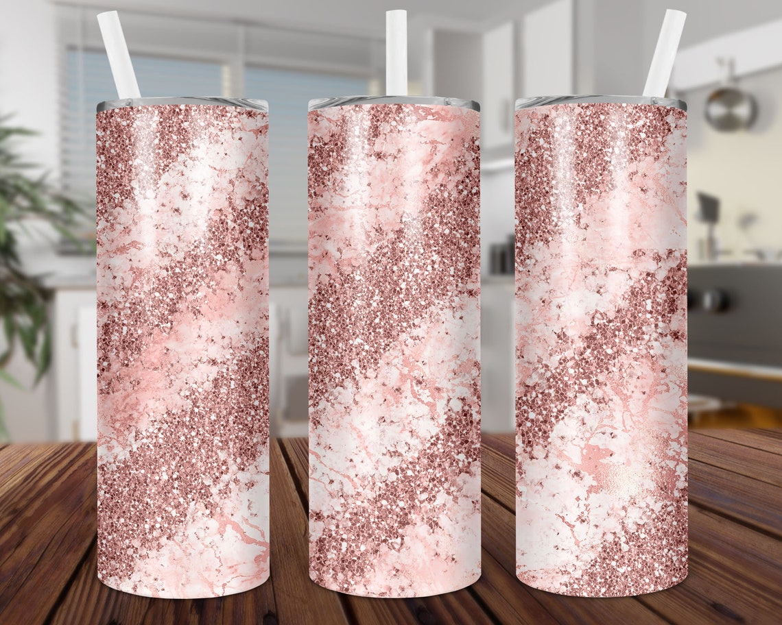 Rose Gold Glitter Marble Straight & Tapered Sublimation - Etsy