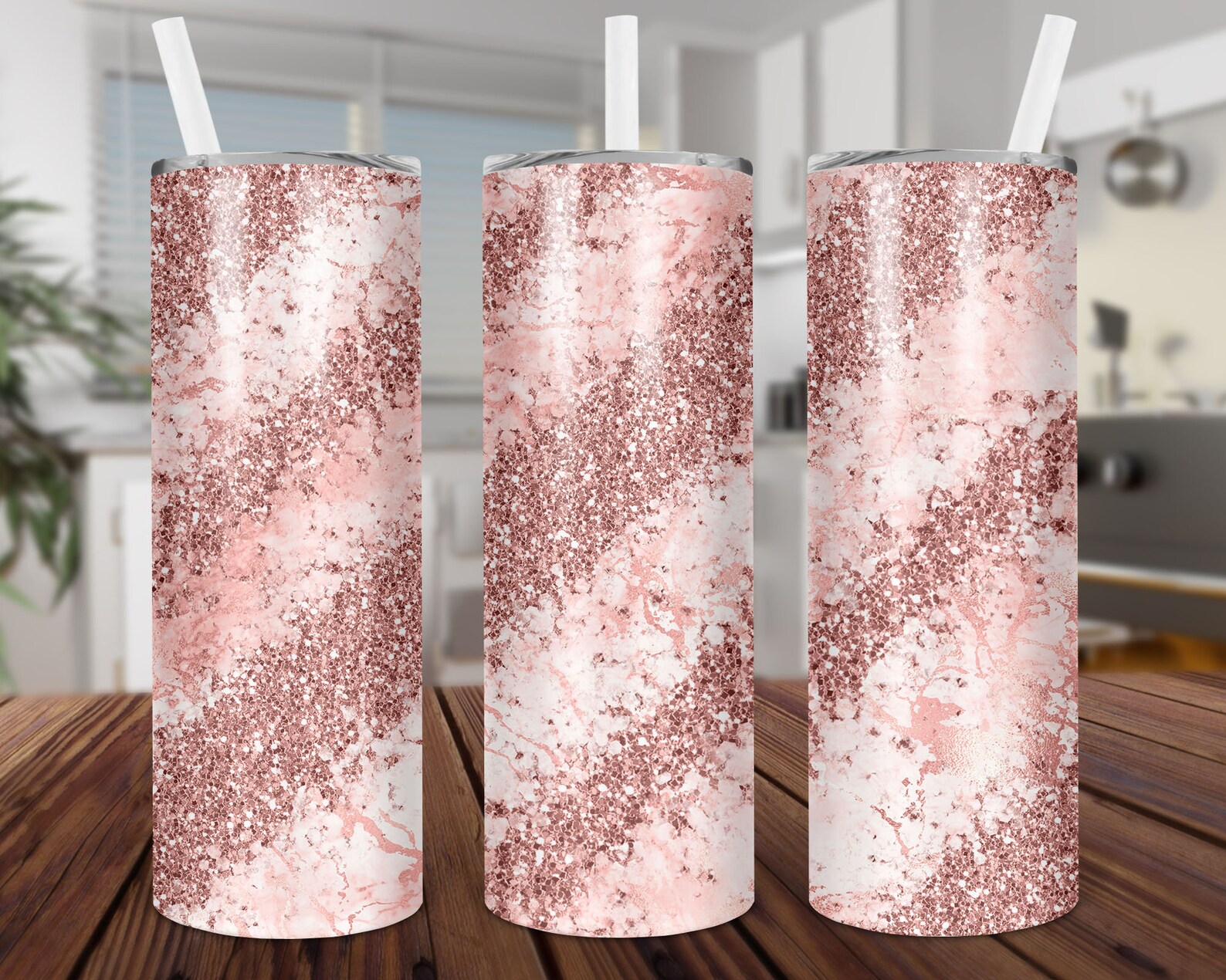Rose Gold Glitter Marble Straight & Tapered Sublimation - Etsy