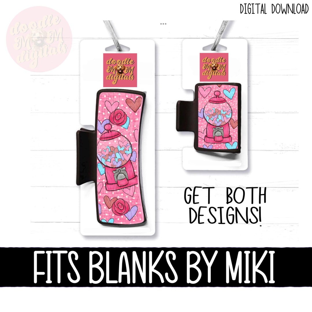 Heart Gumball Machine Hair Clip Design: Valentine Sublimation PNG ...