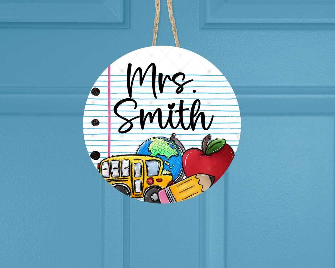 Personalized Teacher Door Hanger Design: Classroom Welcome Sign ...