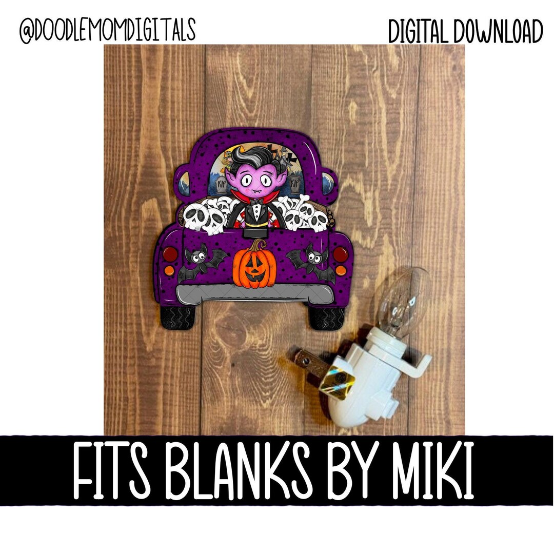 Halloween Vampire Truck PNG: Night Light, Vent Clip Design (digital ...