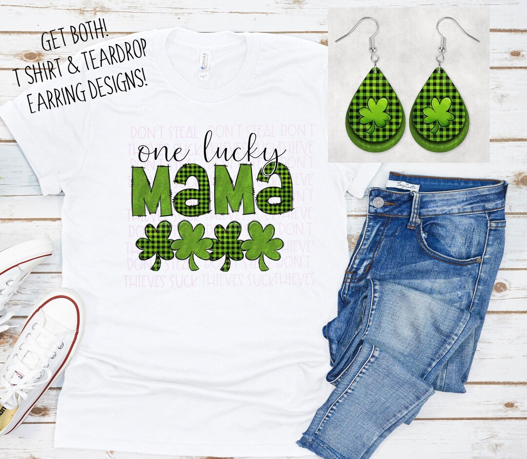 Mama, Lucky, Plaid, Clover, Green Shamrock, Sublimation, PNG, Digital ...