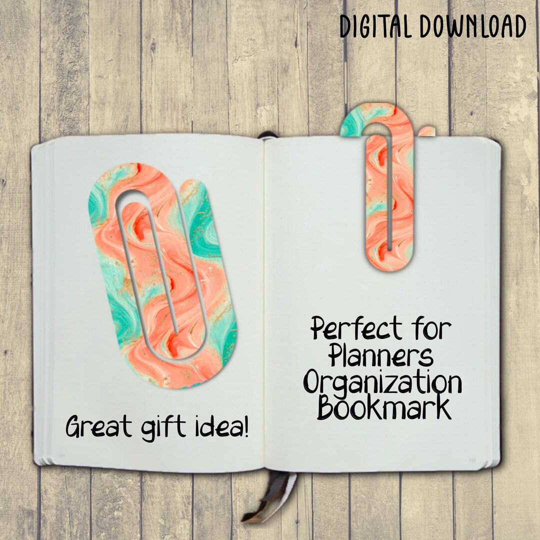 Abstract Swirl Paper Clip Design: Colorful Marble PNG (digital Download ...