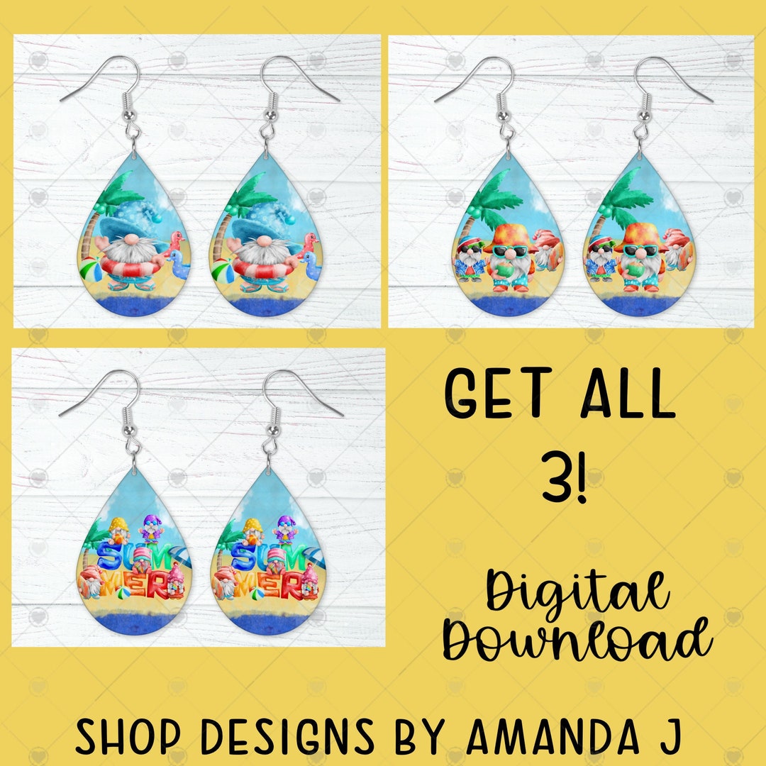 Gnome, Summer, Beach, Float, Teardrop, Sublimation, Digital, PNG ...