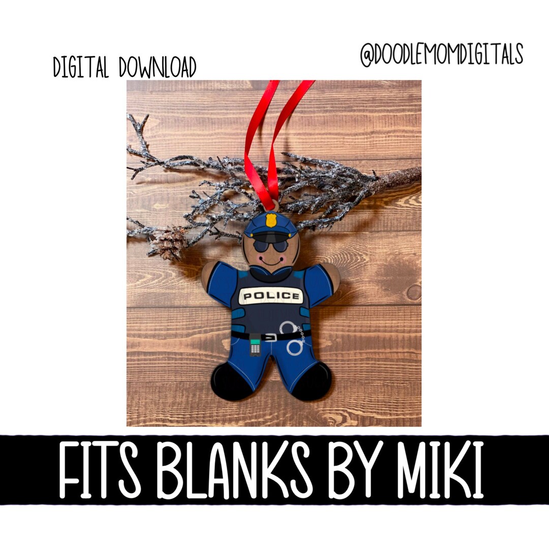 Gingerbread Police Officer Ornament PNG: Christmas Sublimation Design ...