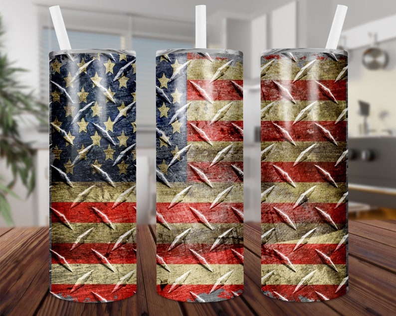 Distressed American Flag Diamond Plate Straight & Tapered - Etsy