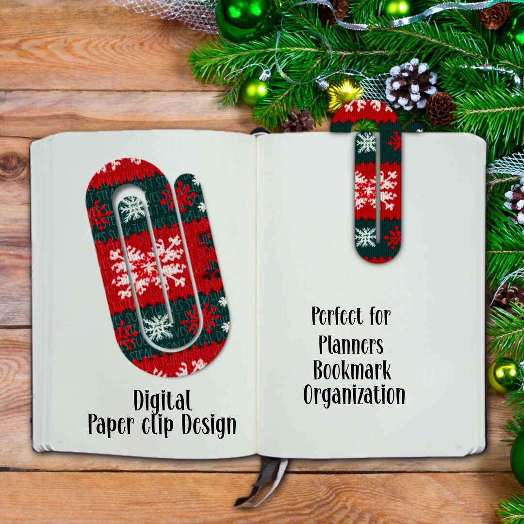 Christmas Paper Clip Design: Ugly Sweater Bookmark (digital Download ...