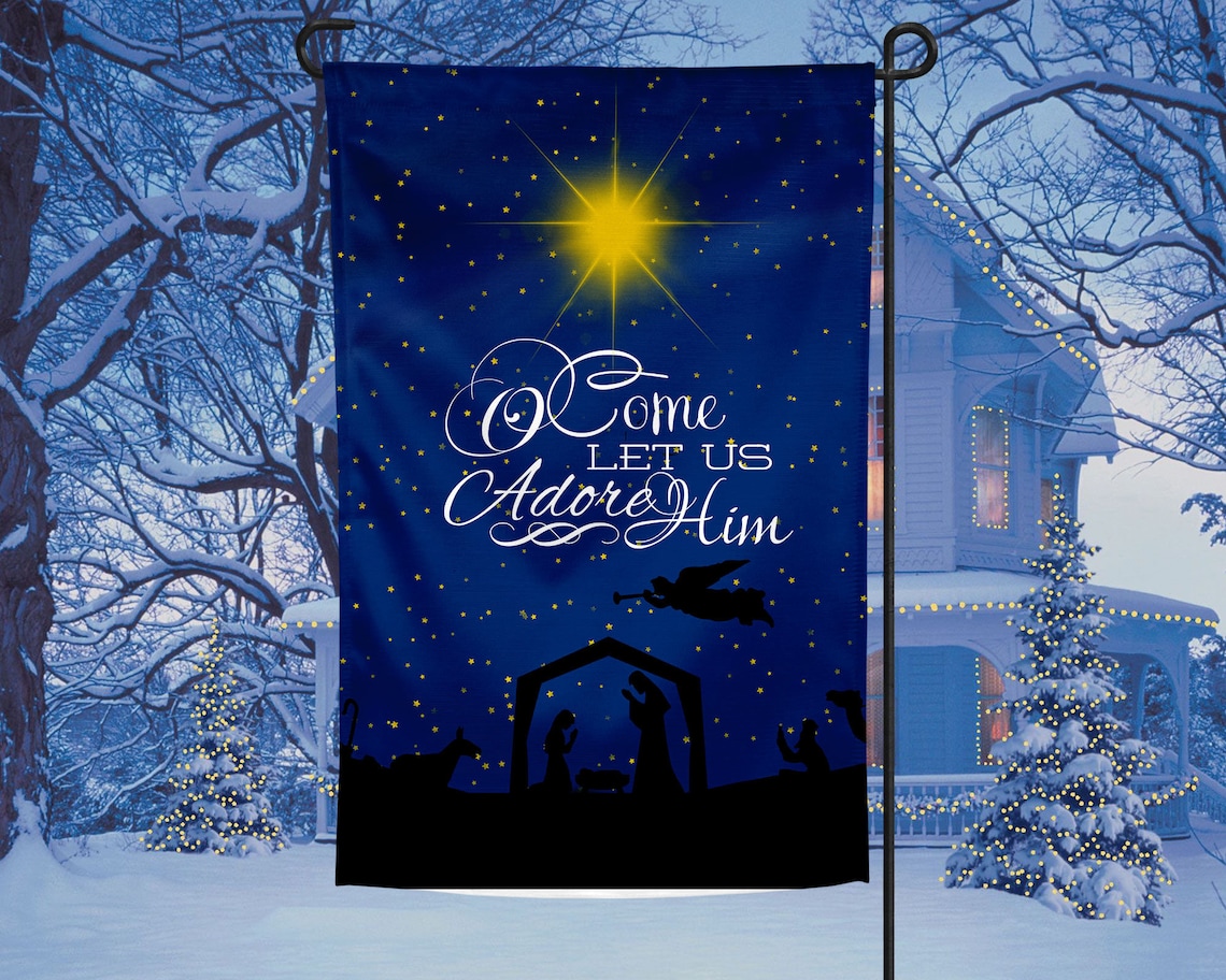 Nativity Scene Christmas O Come Let Us Adore Him Digital - Etsy