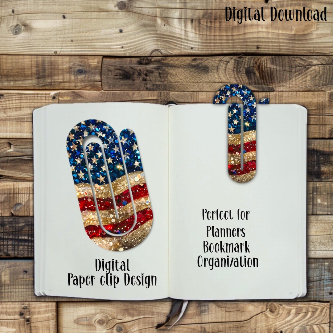 American Flag Glitter Paper Clip: Sublimation Design (PNG) - Etsy